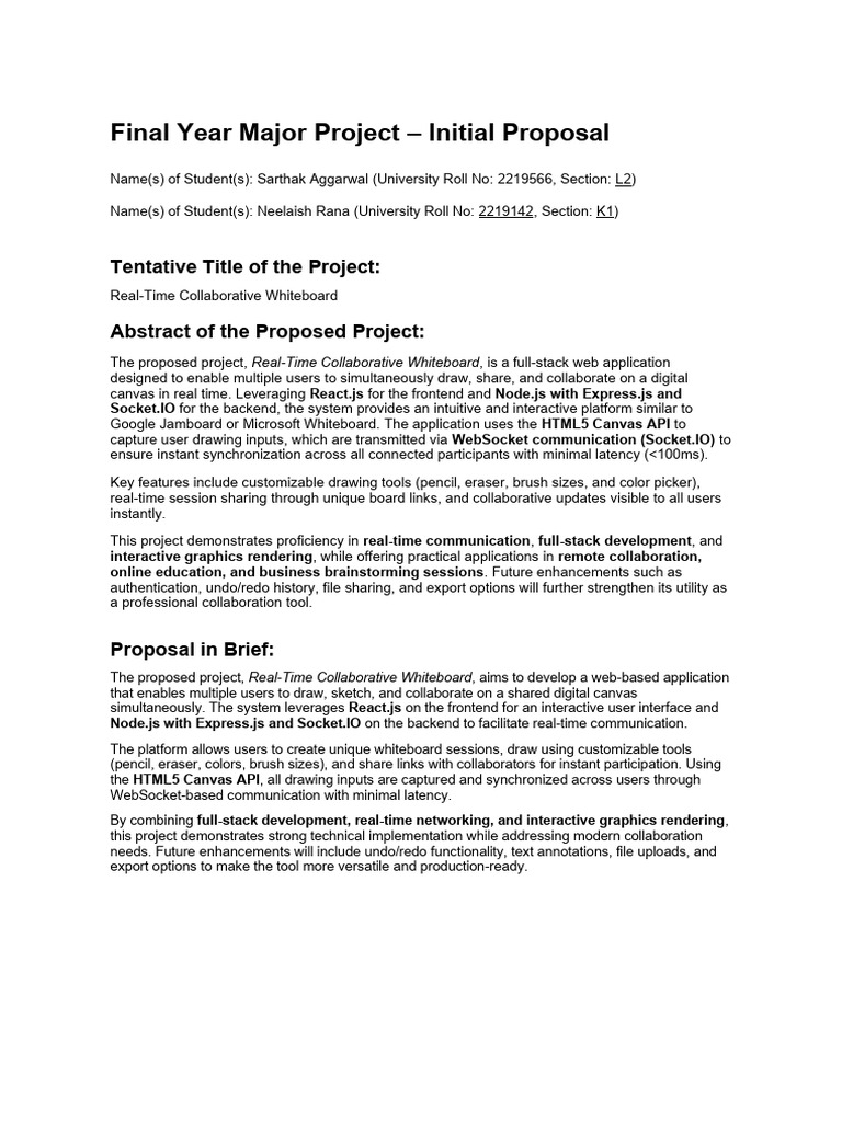 Real Time Whiteboard | PDF | Software | Computing