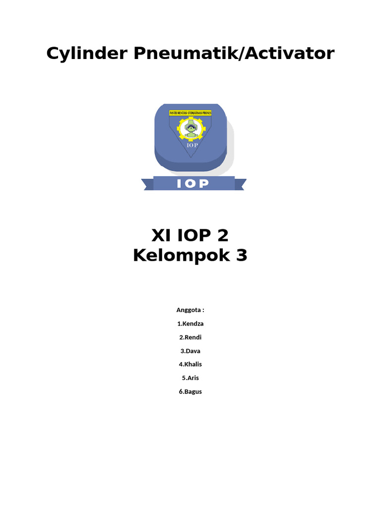 Cylinder Pneumatik Kel 3 XI IOP 2 | PDF