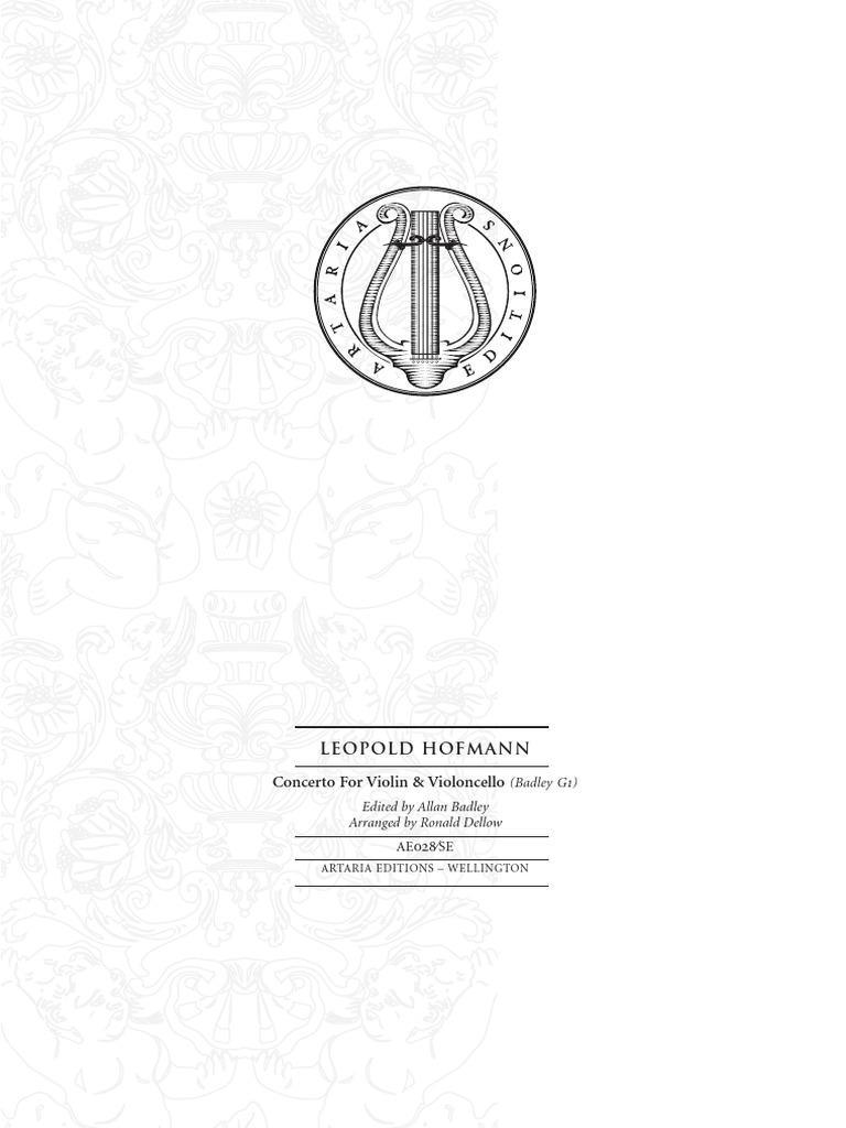 Leopold Hofm Ann: Concerto For Violin & Violoncello | PDF | Classical Music | Musical Compositions