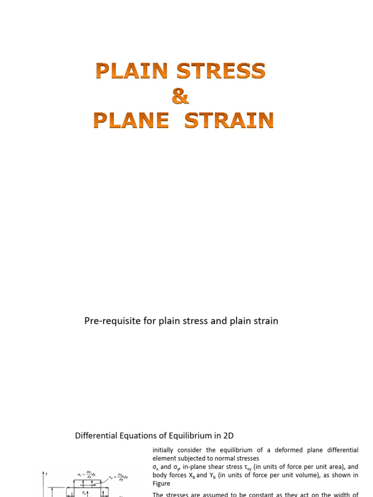 Plain Stress and Plane Strain (Final) May2025 | PDF | Stress (Mechanics ...