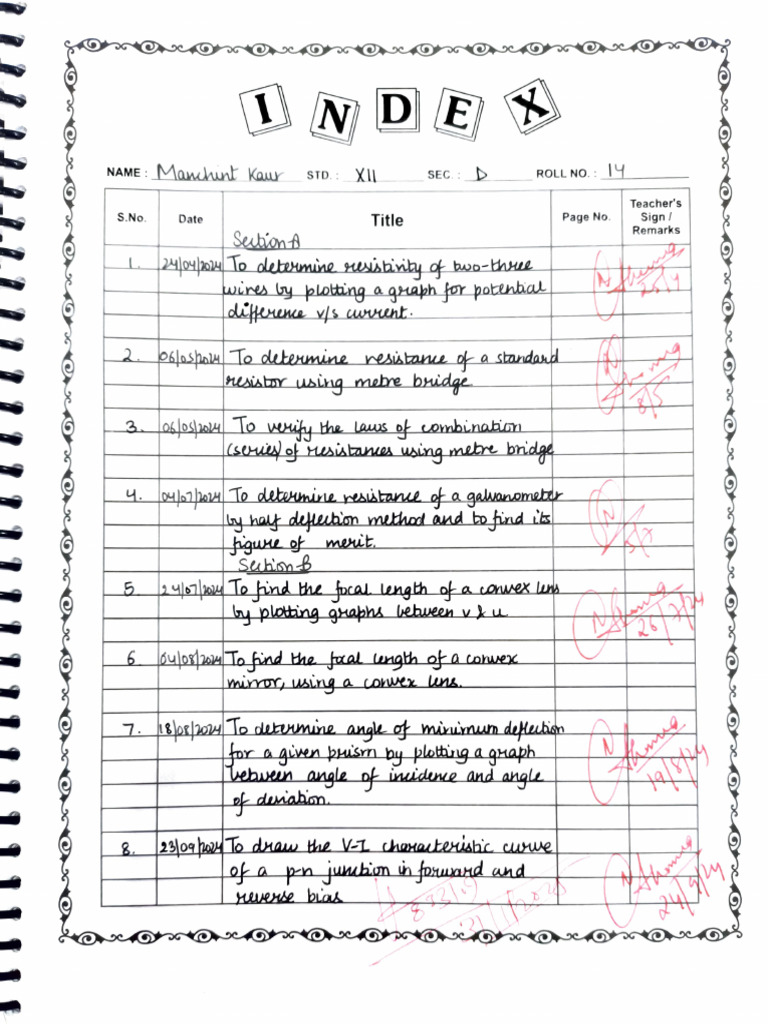 Class XII Physics Practical File .. | PDF