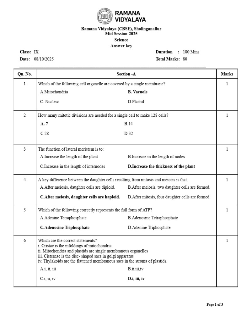 Class IX Science Answer Key 2025 | PDF | Weight | Force