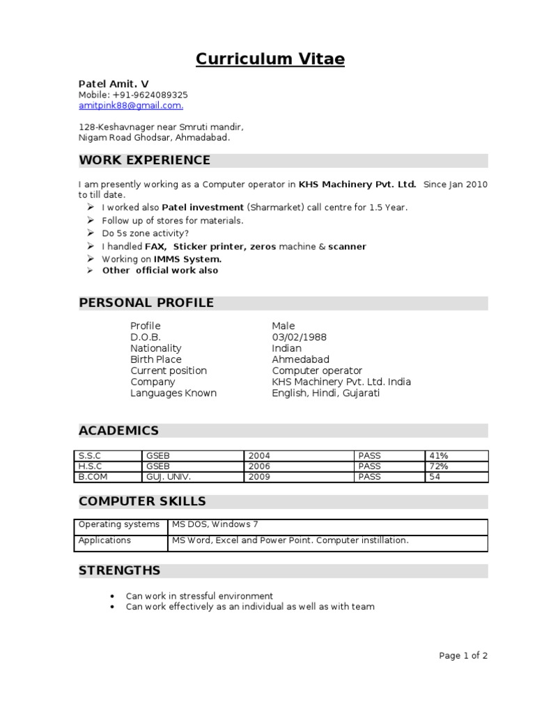 Amit CV | PDF