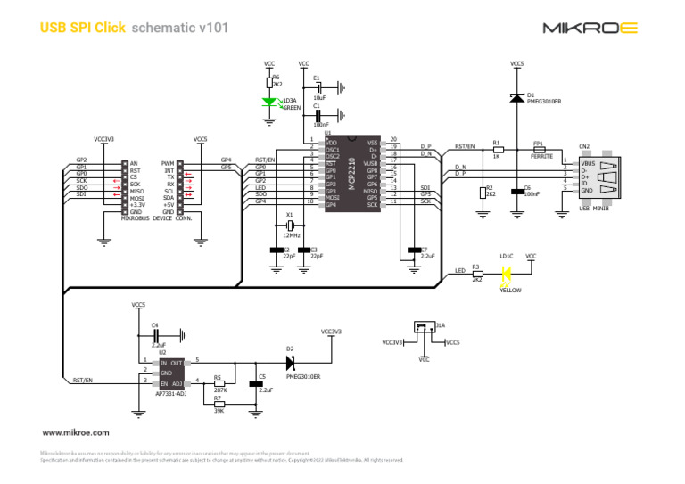 USB SPI Click Schematic v101 Guide | PDF