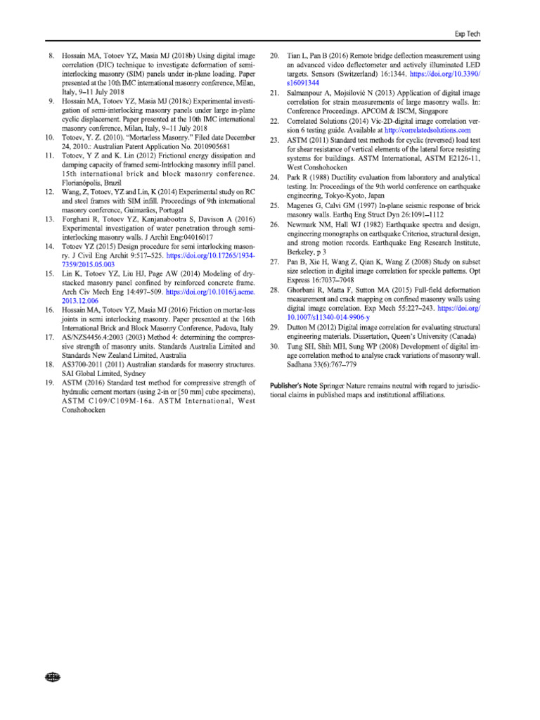Application of Digital Image Correlation (DIC) Technique for Semi | PDF