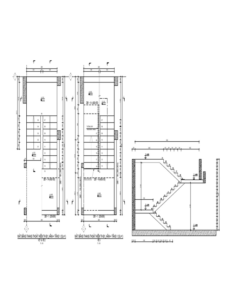 Cau Thang TH b1 Tang Ham - Tang 1-Model | PDF