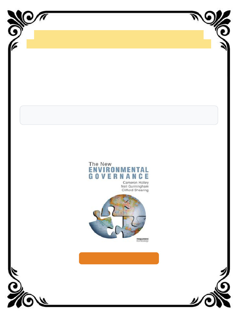 The New Environmental Governance 1st Edition Cameron Holley Neil ...