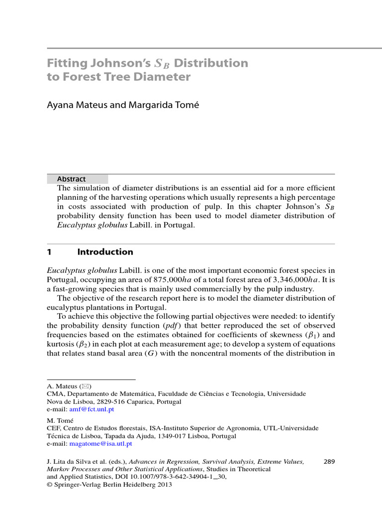 Fitting Johnson S SB Distribution To Forest Tree Diameter 230406 151142 ...