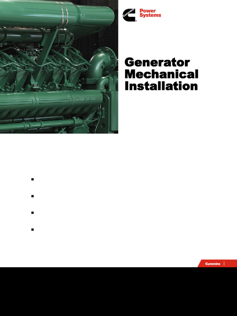 Generator Mechanical Installation Guide | PDF | Radiator | Gas Technologies