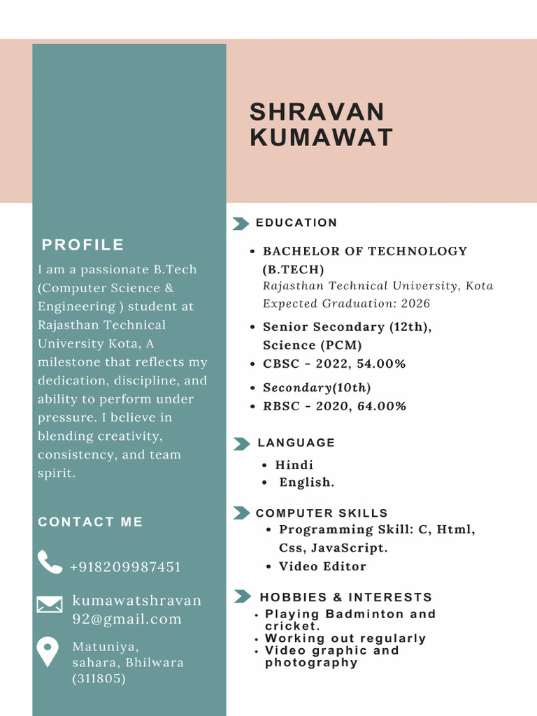 White Simple Student CV Resume | PDF