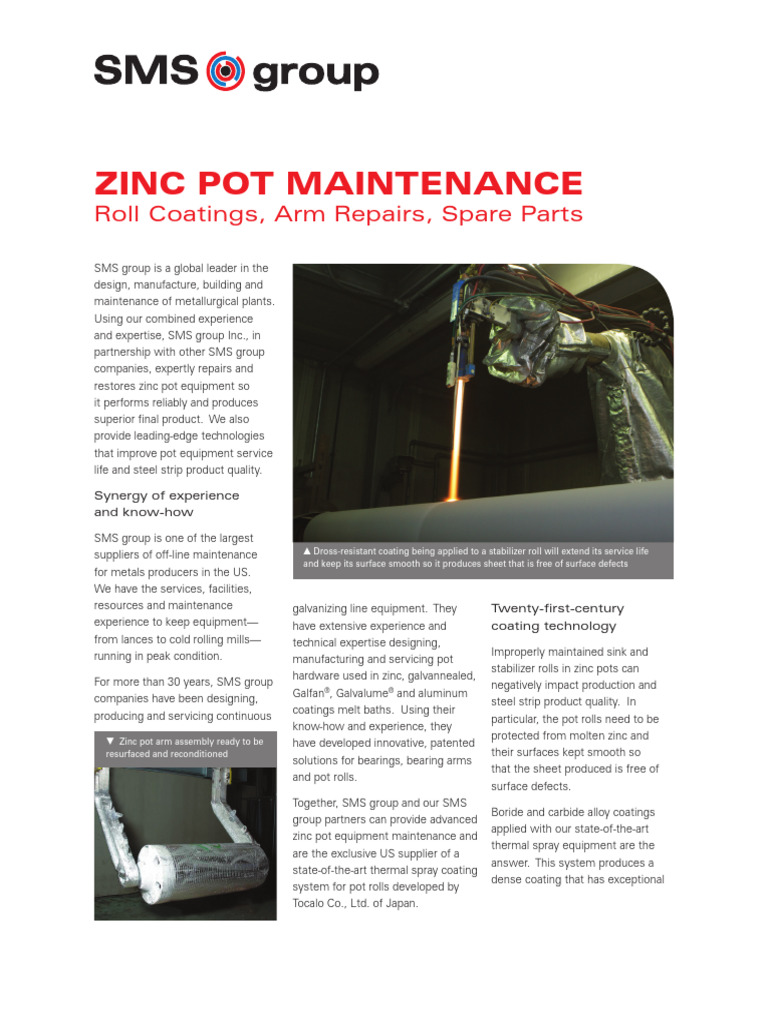Zinc Pot Equipment Maintenance Guide | PDF | Zinc | Wear