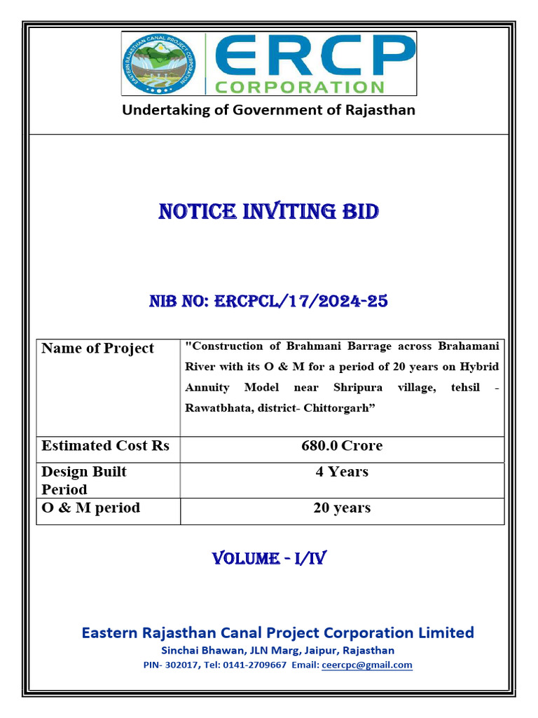Notice Inviting Bid: Undertaking of Government of Rajasthan | PDF