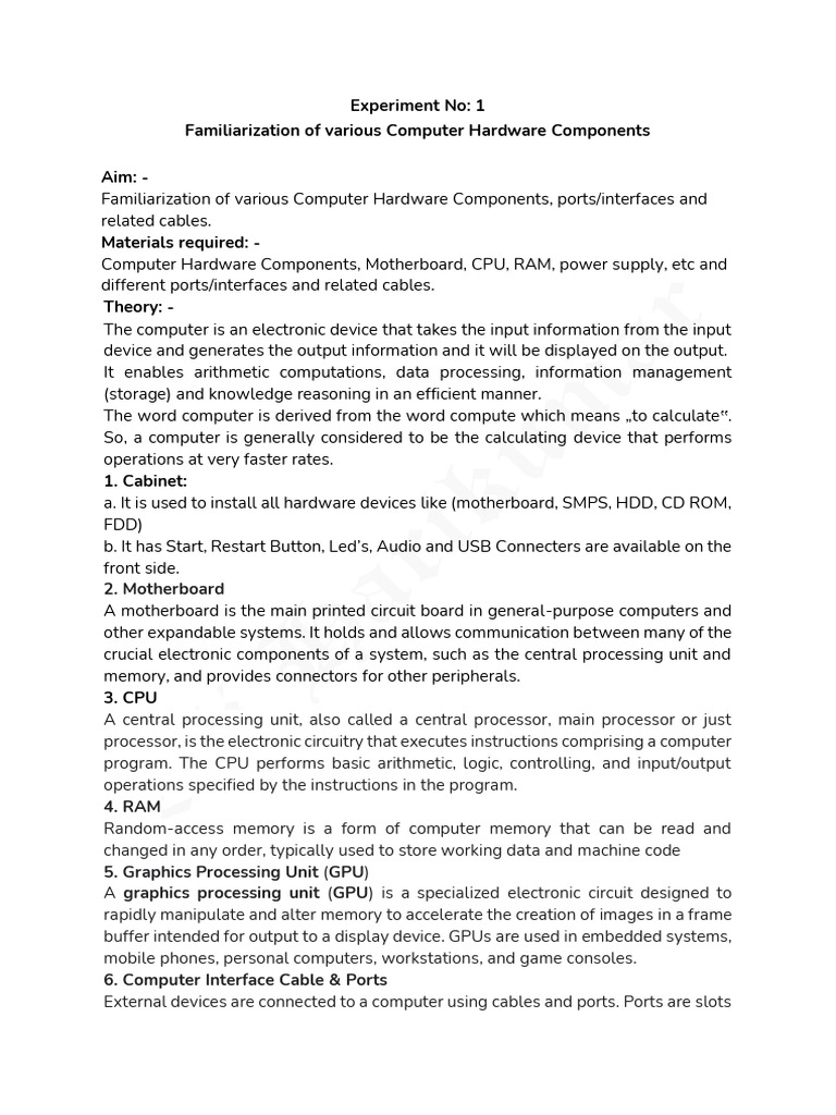 exp1 | PDF | Computer Hardware | Graphics Processing Unit