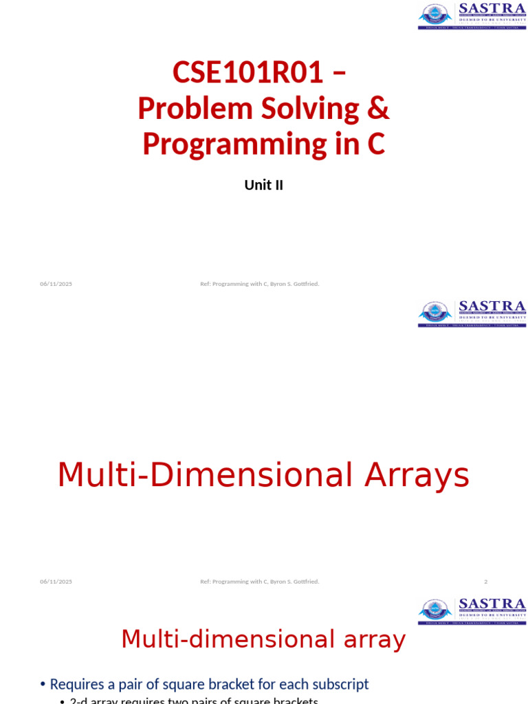 Multidimensional Arrays | PDF | Computer Science | Computer Data