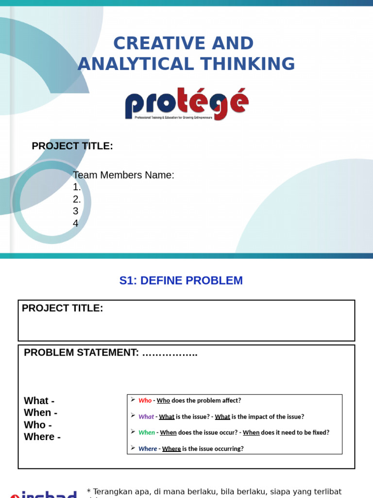 PROTEGE - Creative & Analytical Thinking - SLA | PDF