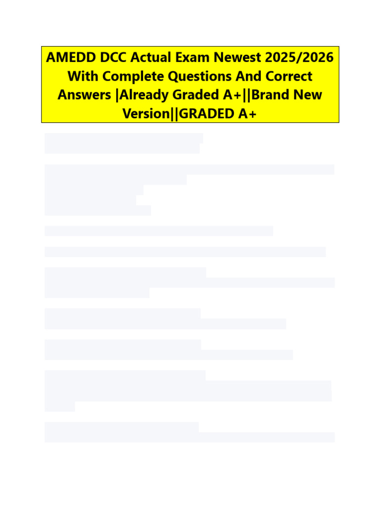 AMEDD DCC Actual Exam Newest 2025 | PDF | Chess Theory | Chess