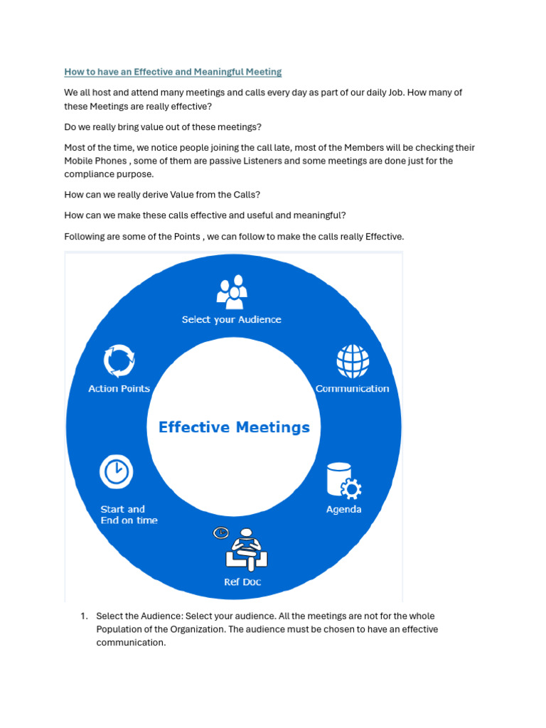 Effective Meeting Strategies Guide | PDF