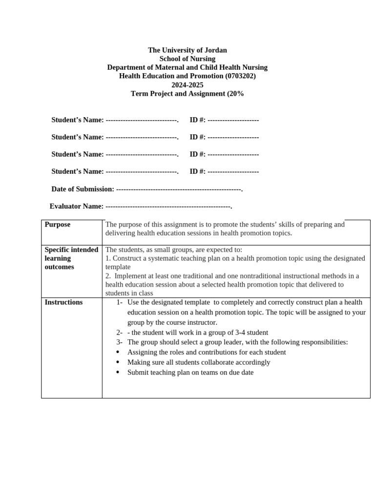 Teaching Plan Form For Students | PDF | Learning