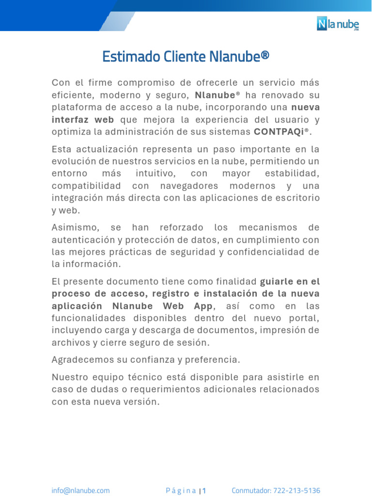 Manual Nuevo Portal Nlanube Web App | PDF | Computación en la nube | Aplicación movil