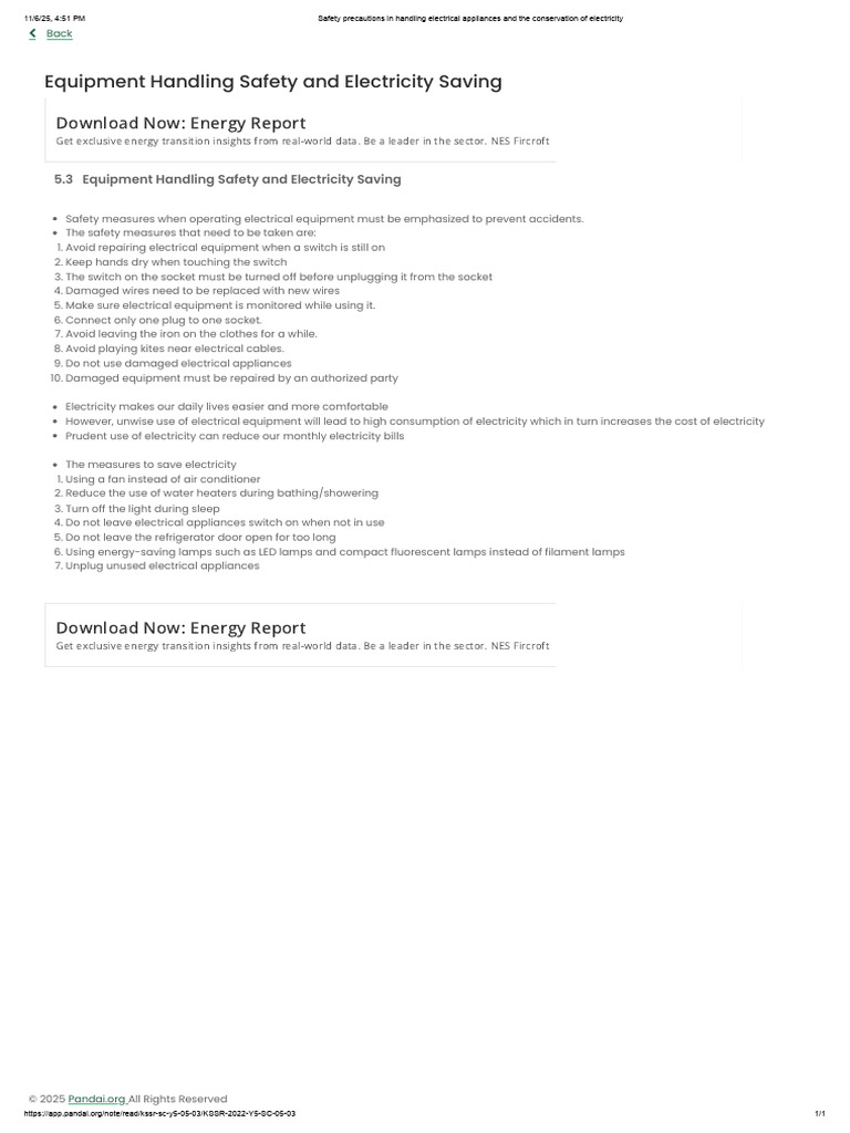 Safety Precautions in Handling Electrical Appliances and The ...