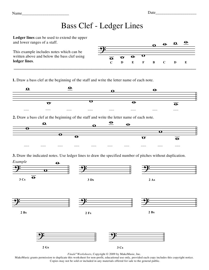 0006 Bass Clef Ledger Lines | PDF
