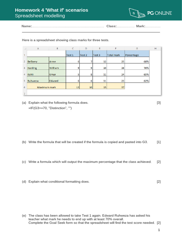 Homework 4 What If Scenarios | PDF