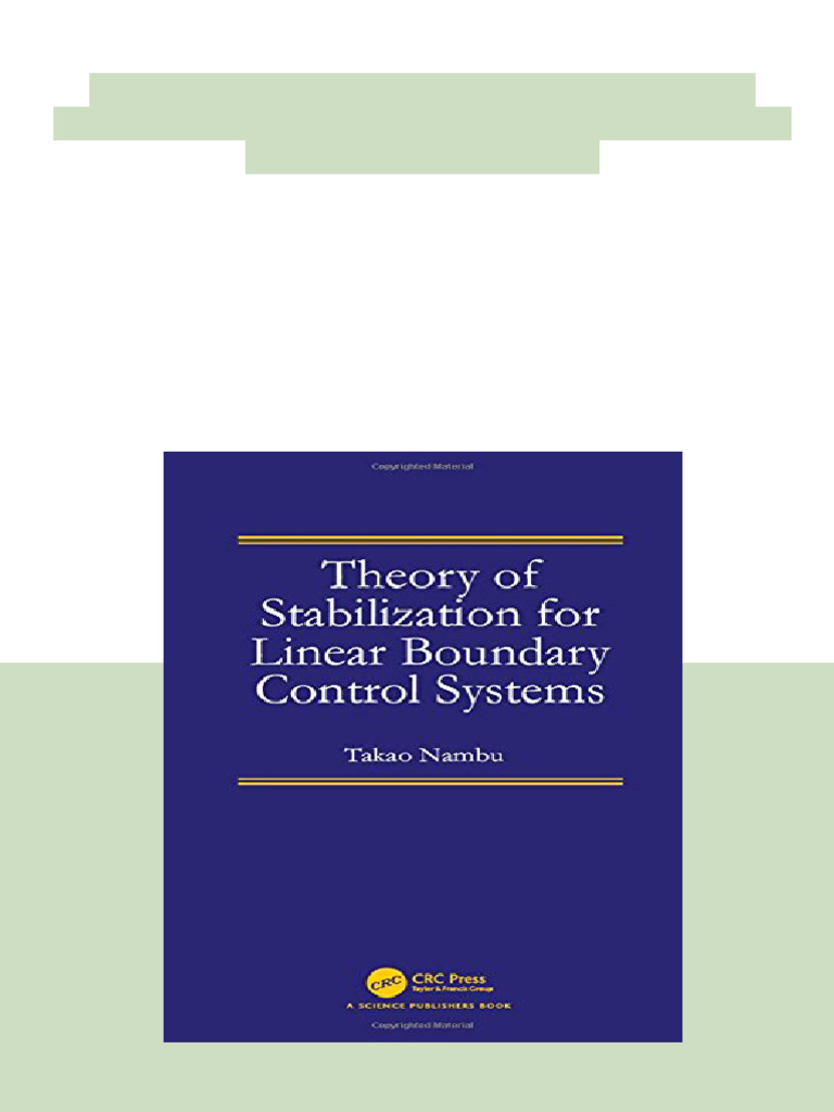 (Ebook) Theory of Stabilization For Linear Boundary Control Systems by Nambu, Takao ISBN ...