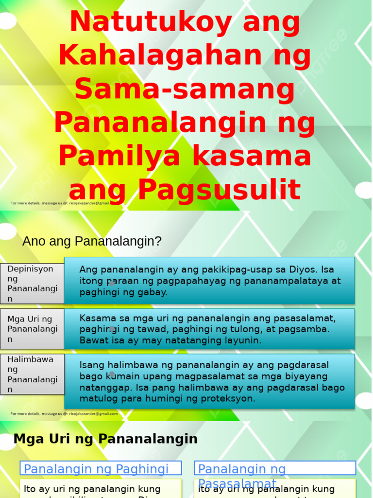 GMRC 7 Q2 4A Natutukoy Ang Kahalagahan NG Sama Samang Pananalangin NG ...