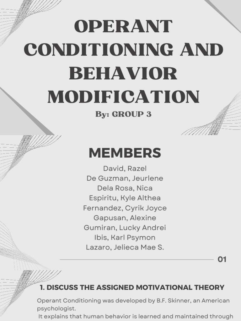 Operant Conditioning and Behavior Modification (GROUP3) - 20251008 - 223446 - 0000 | PDF ...