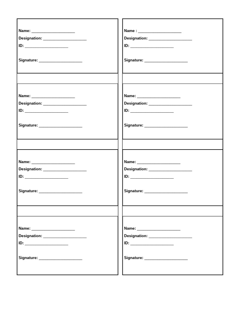 Neck Tag Cards | PDF