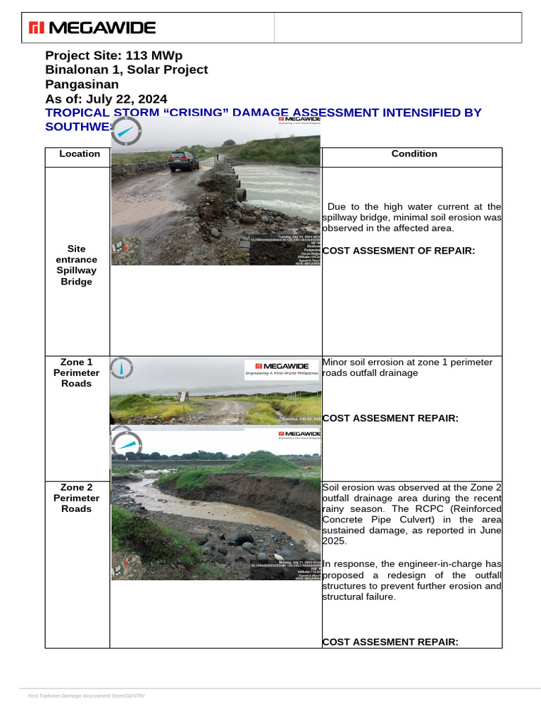Post-Typhoon Damage Assessment Report | PDF | Erosion | Drainage