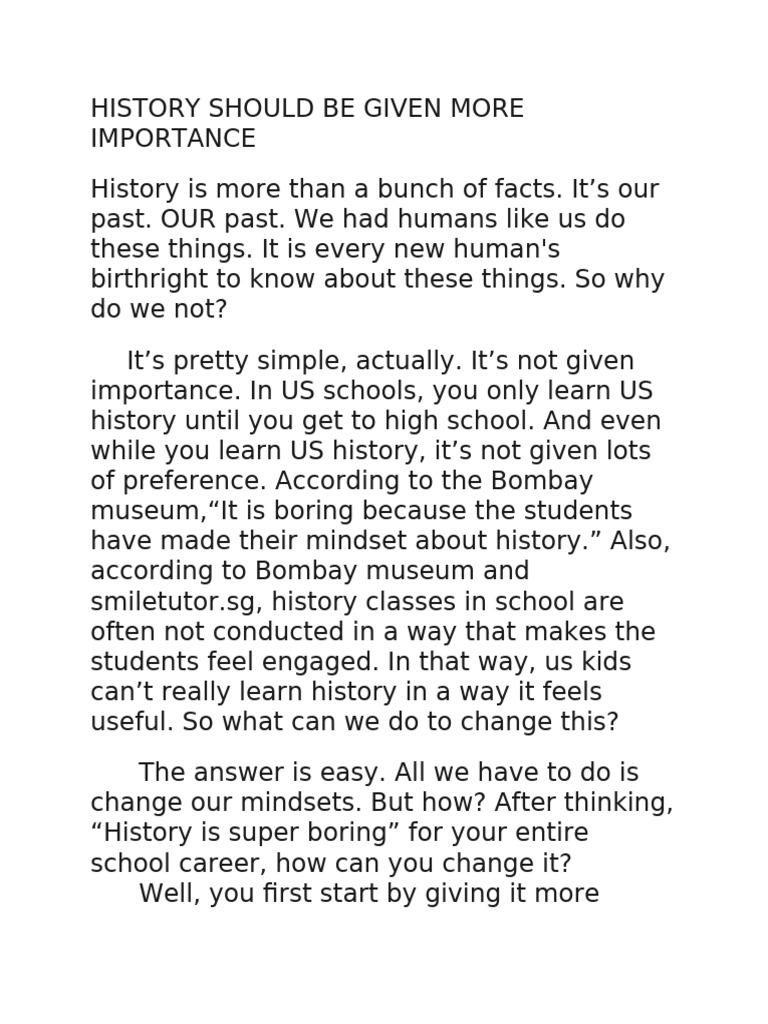 The Importance of History in Education | PDF