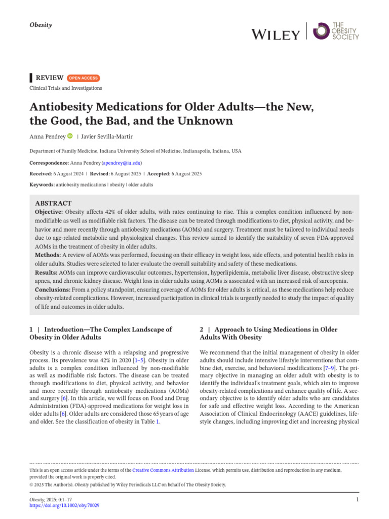 Antiobesity Medications For Older Adults-The New T | PDF | Obesity ...
