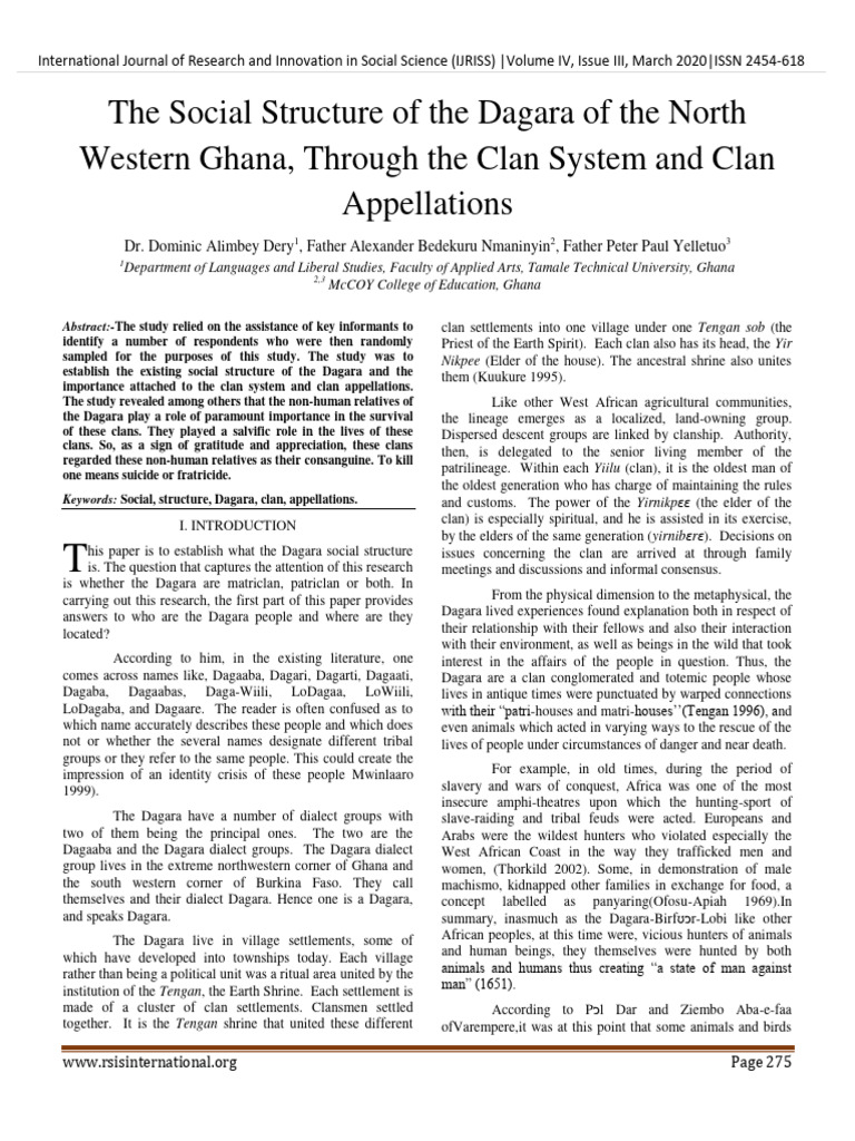 Dagara Social Structure and Clan System | PDF