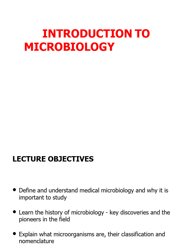 Topic One Introduction To Microbiology | PDF | Louis Pasteur | Bacteria