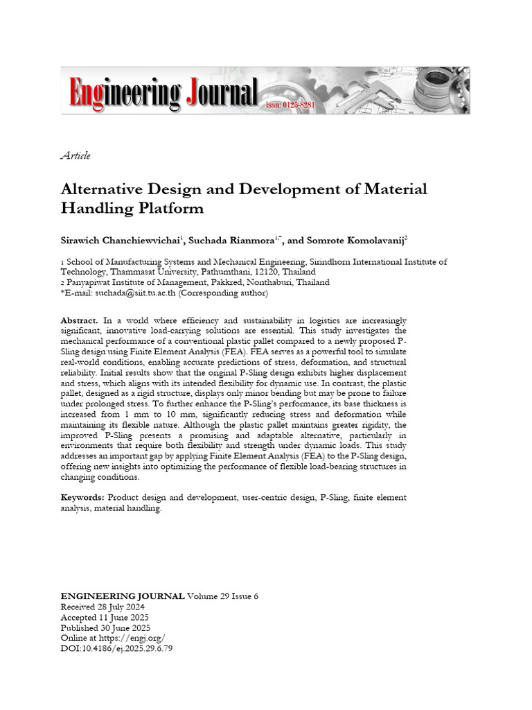 P-Sling vs. Plastic Pallet: FEA Insights | PDF | Finite Element Method ...