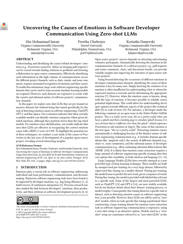 Uncovering The Causes of Emotions in Software Developer Communication ...