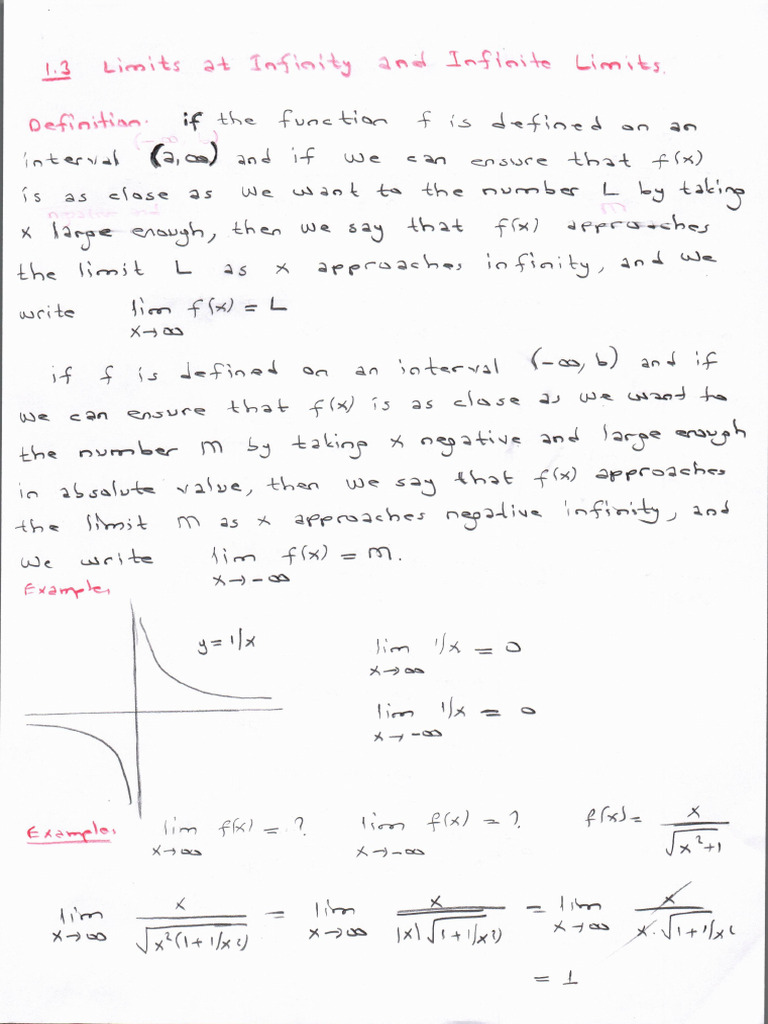 2 Limits at Infinity and Infinite Limits | PDF