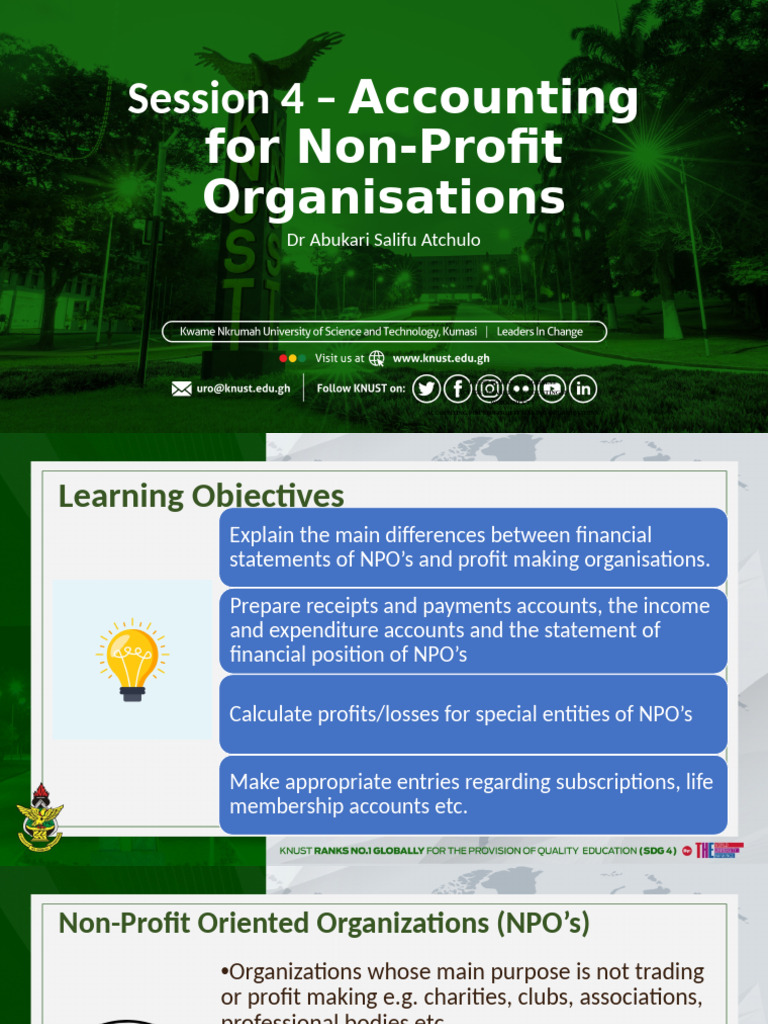 Accounting for Non-Profit Organizations | PDF | Expense | Nonprofit ...