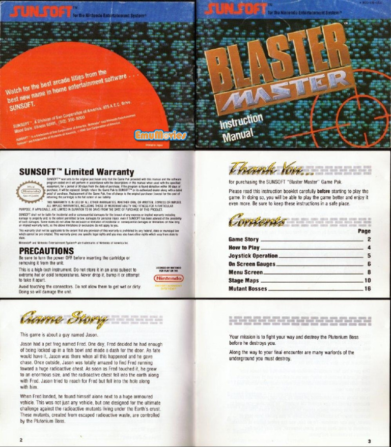 Blaster Master Manual | PDF