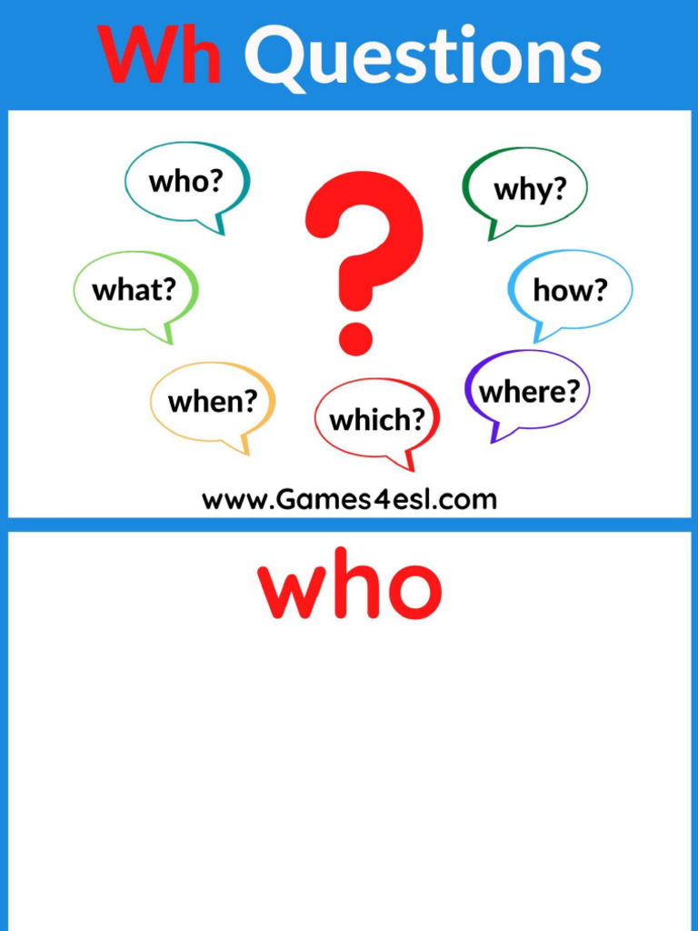 WH Questions PowerPoint and Quiz | PDF