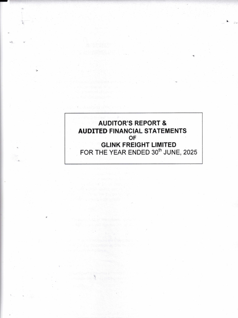 Glink Freight Ltd. 2025 Audit Report | PDF | Audit | Going Concern