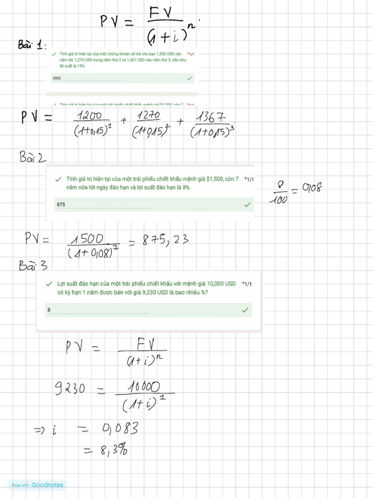 Financial Calculations and Present Value Analysis | PDF