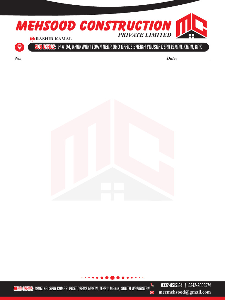 Mehsood Construction Letter Head | PDF