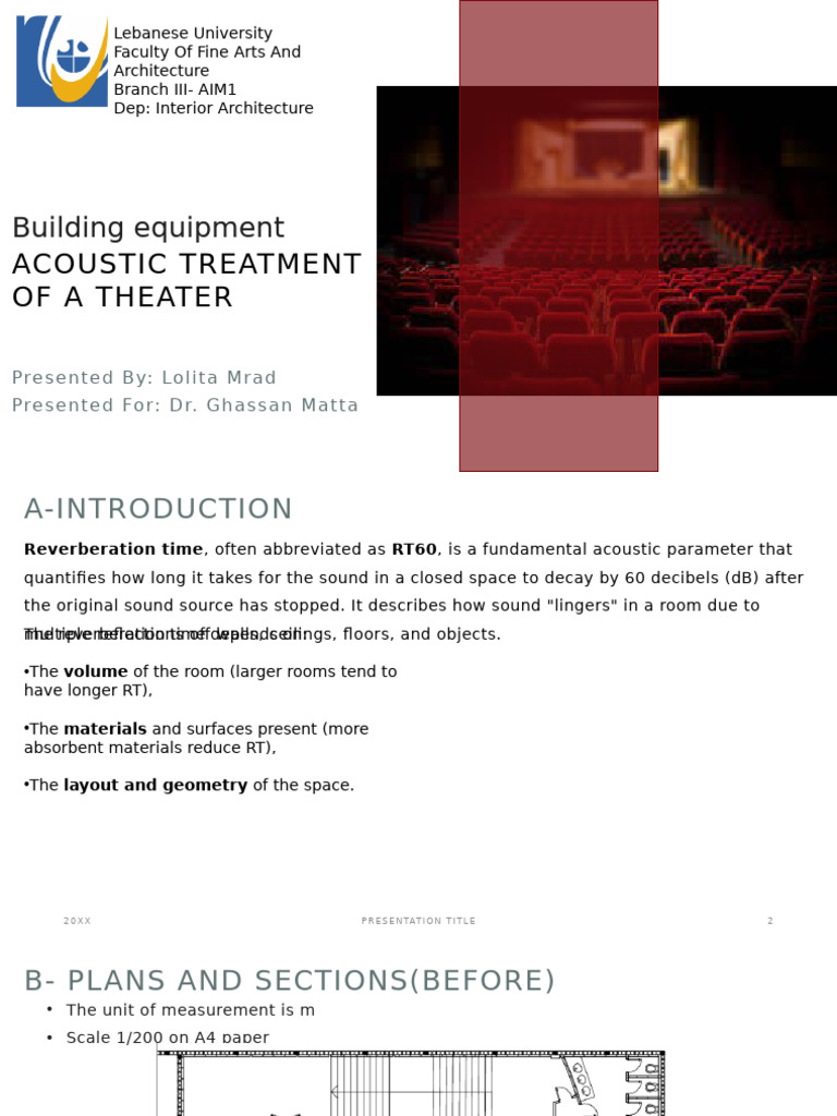 Acoustic Treatment for Theater Design | PDF | Classical Mechanics | Sound