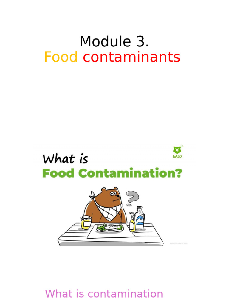 Module 3. Food Contaminants | PDF | Foods | Meat