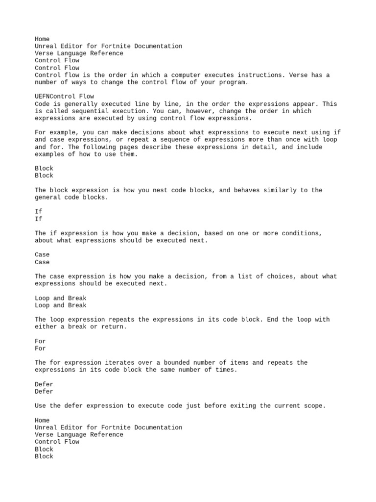 Verse Language Reference V2 2 | PDF | Control Flow | Scope (Computer Science)