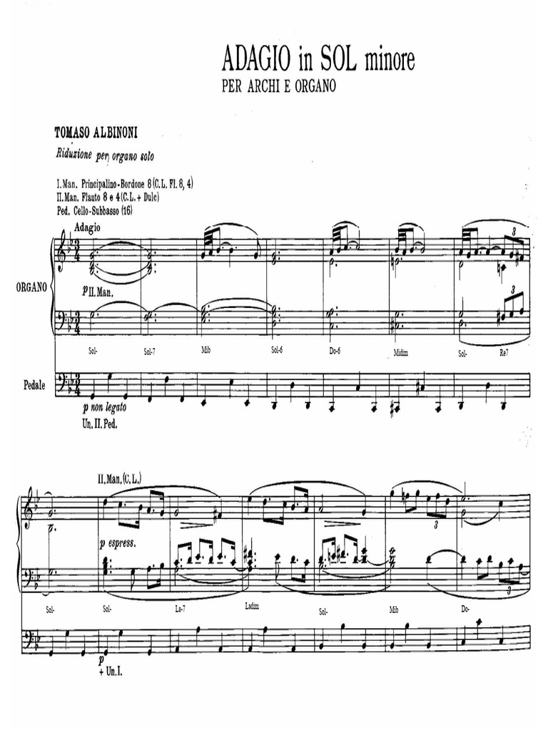 Adagio in Sol Minore (Con Accordi) | PDF