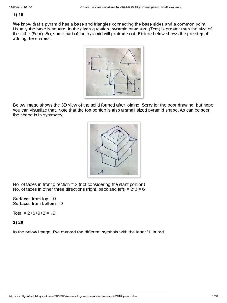 UCEED 2016 Answer key with solutions | PDF | United Nations Framework ...