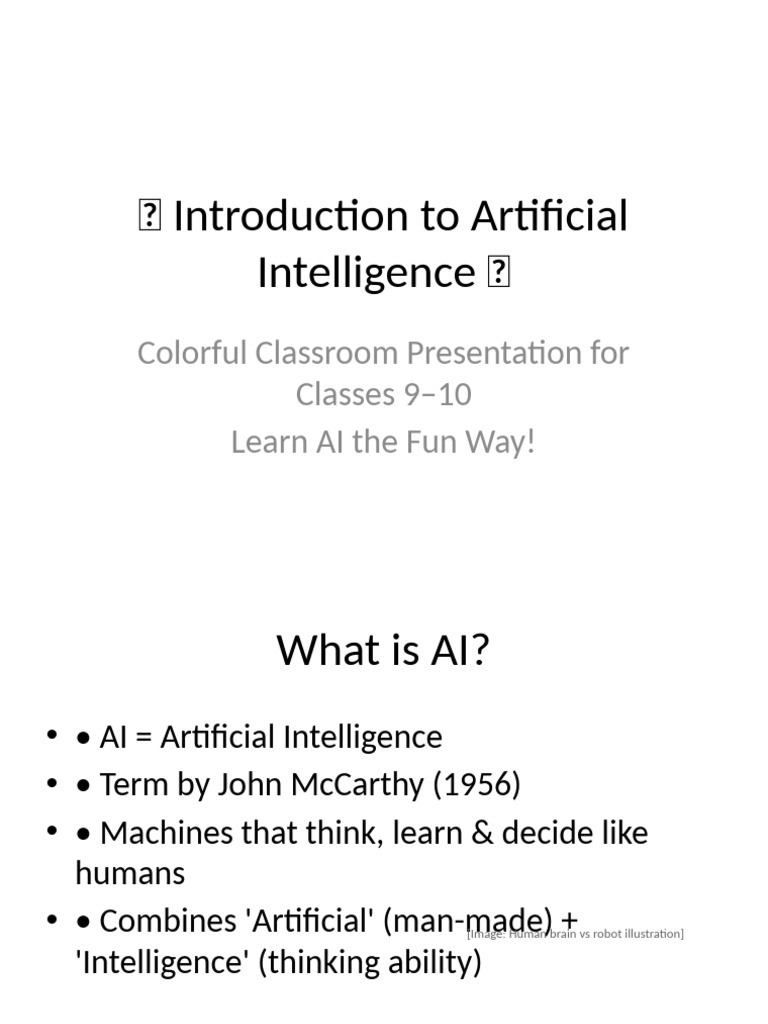 Colorful Introduction To AI For Students | PDF | Artificial ...